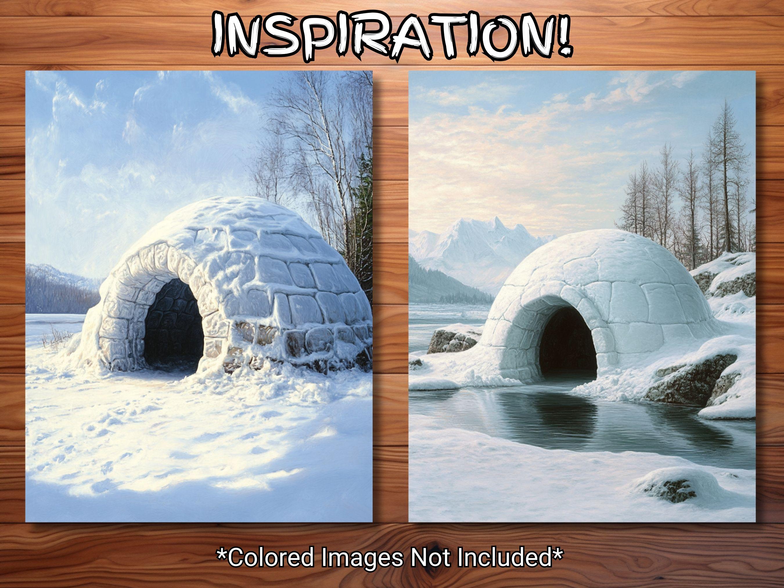 30 Igloo Coloring Page Book - Adults + Kids - Instant Download ...