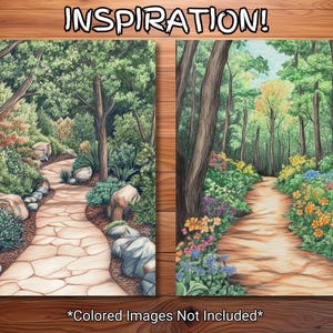 30 Nature Walk Coloring Page Book - Adults + Kids - Instant Download ...