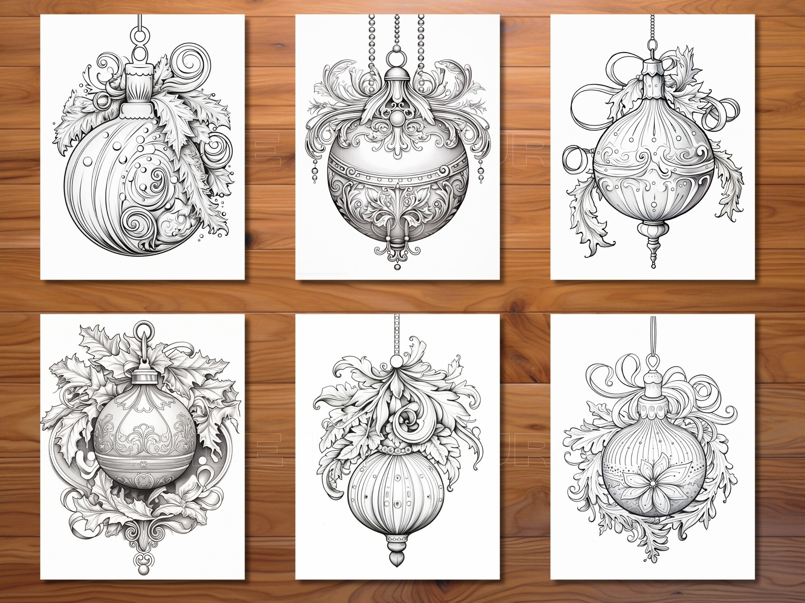 30 Ornate Ornaments Coloring Page Book - Adults + Kids - Instant ...
