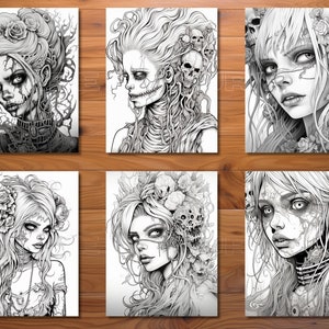 30 Punk Zombies Coloring Page Book - Adults + Kids - Instant Download ...