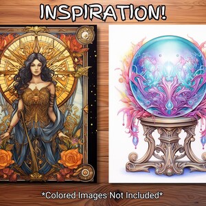 30 Mystic Oracle Coloring Page Book - Adults + Kids - Instant Download ...