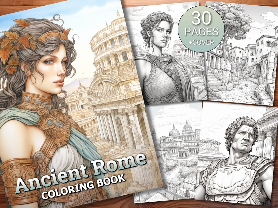 30 Ancient Rome Coloring Page Book - Adults + Kids - Instant Download ...