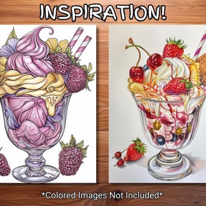 30 Sundae Sunday Coloring Page Book - Adults + Kids - Instant Download ...