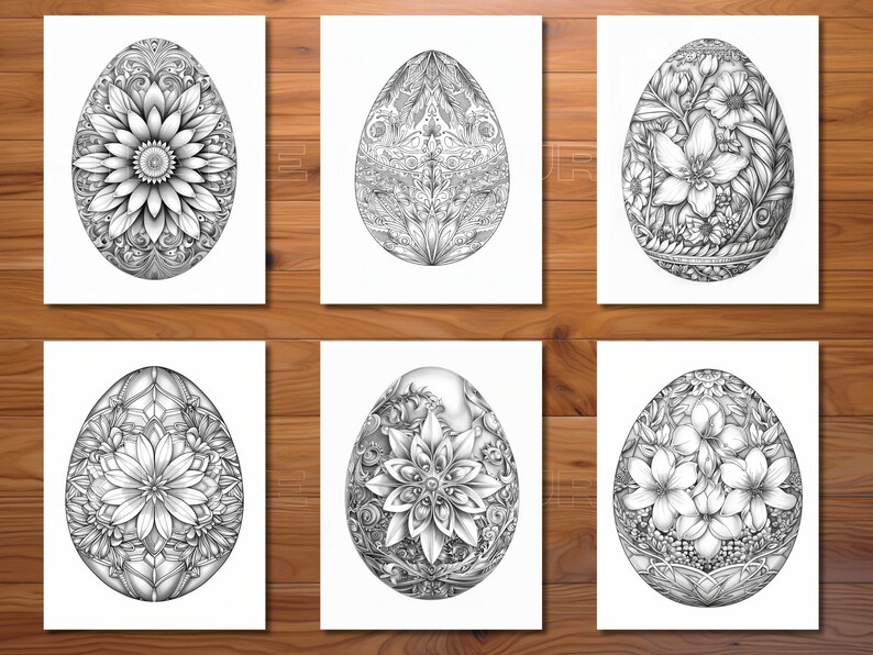30 Easter Egg Mandalas Coloring Page Book - Adults + Kids - Instant ...