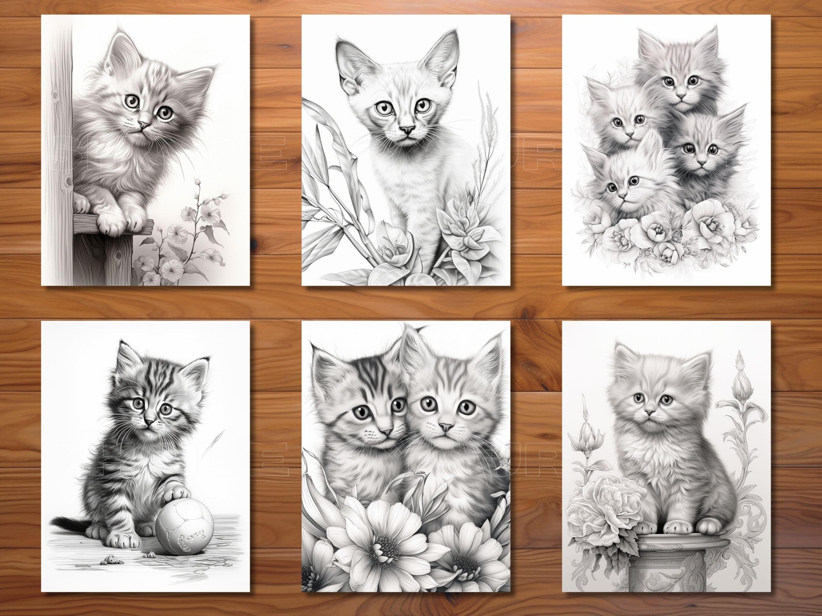 30 Little Cattitude Coloring Page Book Adults Kids - Etsy Canada