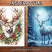 30 Reindeer Coloring Page Book Adults Kids Instant Download Grayscale ...