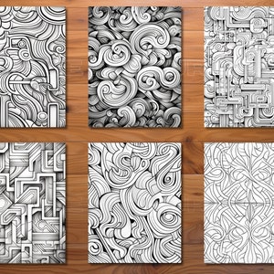 30 Abstract Wonders Coloring Page Book - Adults + Kids - Instant ...