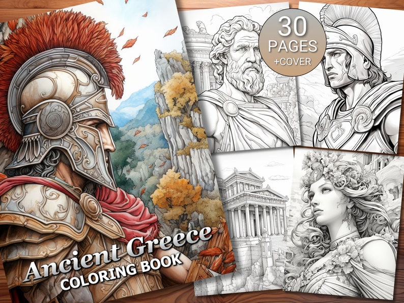 30 Ancient Greece Coloring Page Book Adults Kids Instant - Etsy