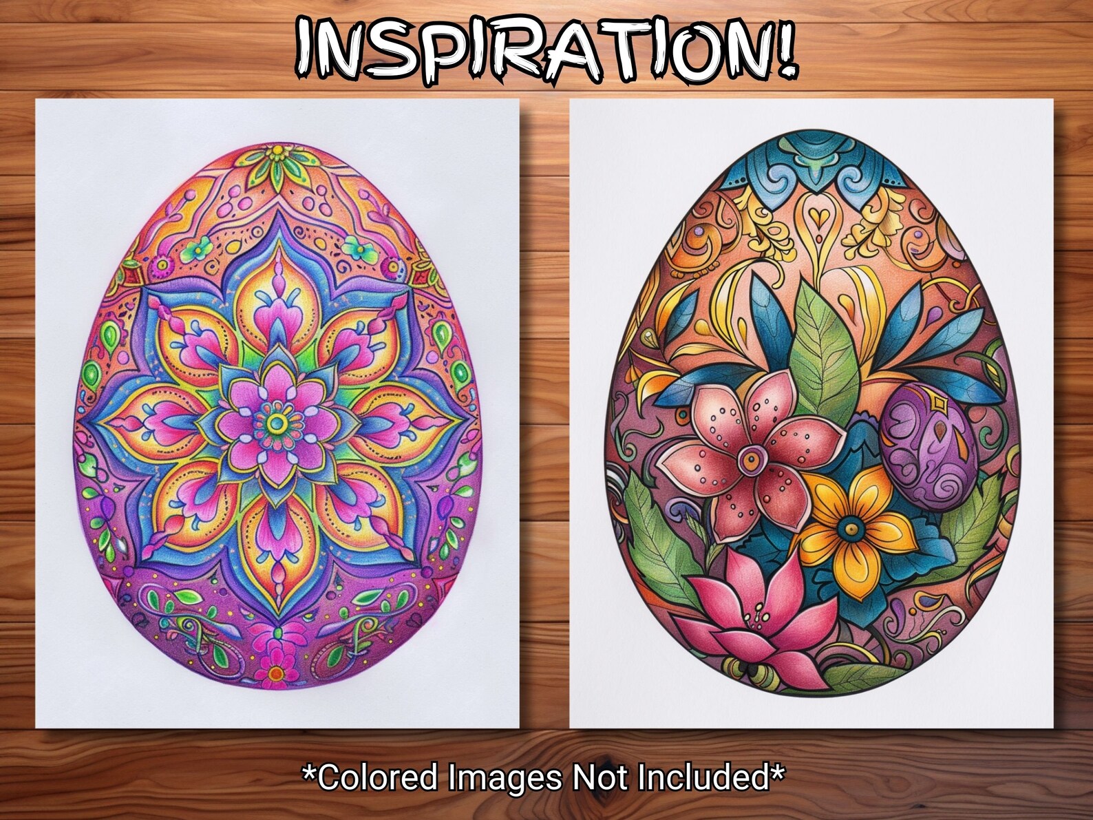 30 Easter Egg Mandalas Coloring Page Book - Adults + Kids - Instant ...