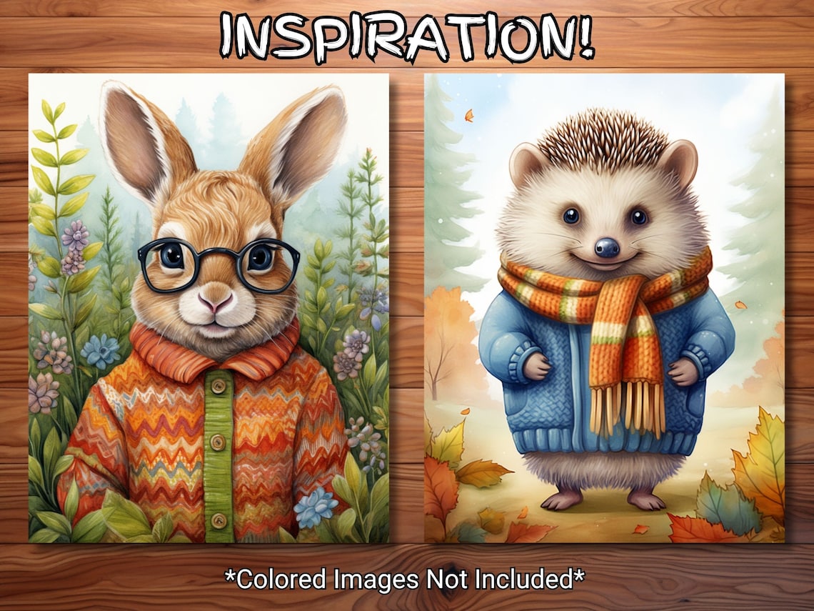 30 Cozy Critters Coloring Page Book Adults Kids Instant - Etsy