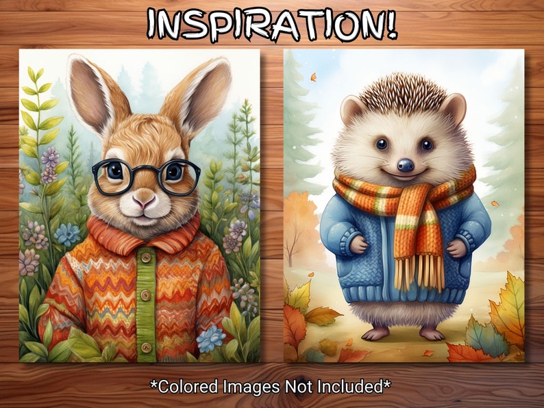 30 Cozy Critters Coloring Page Book Adults Kids Instant - Etsy