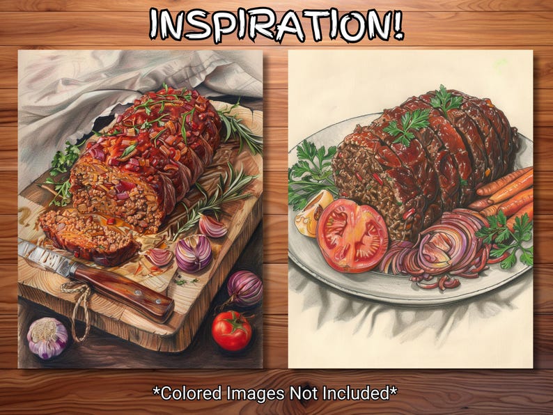 30 Meatloaf Monday Coloring Page Book - Adults + Kids - Instant ...