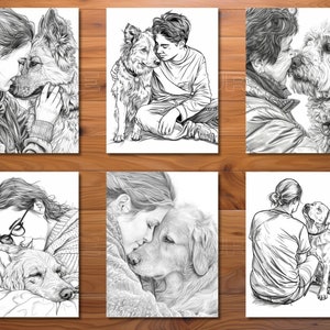 30 Therapy Dogs Coloring Page Book - Adults + Kids - Instant Download ...