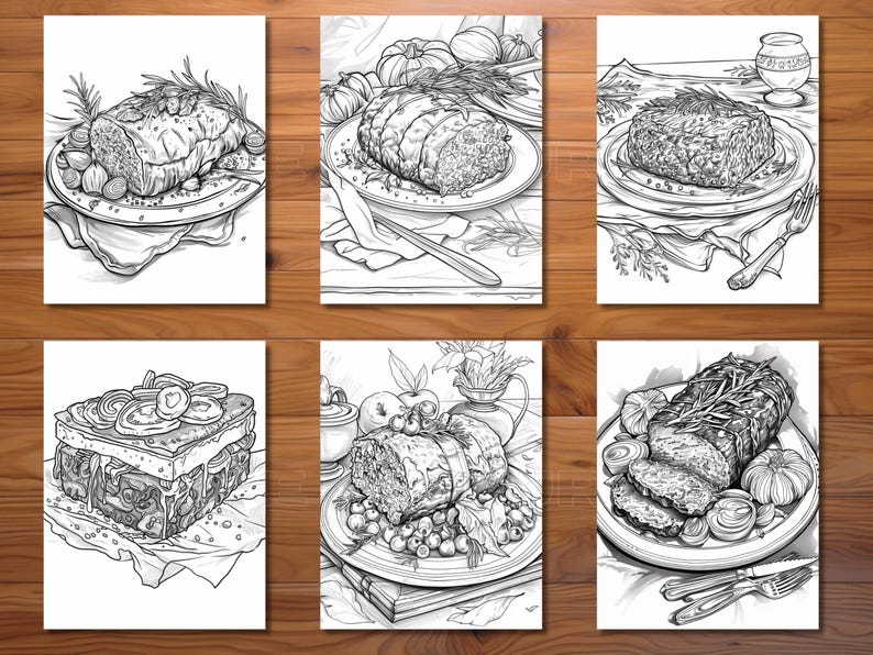 30 Meatloaf Monday Coloring Page Book - Adults + Kids - Instant ...