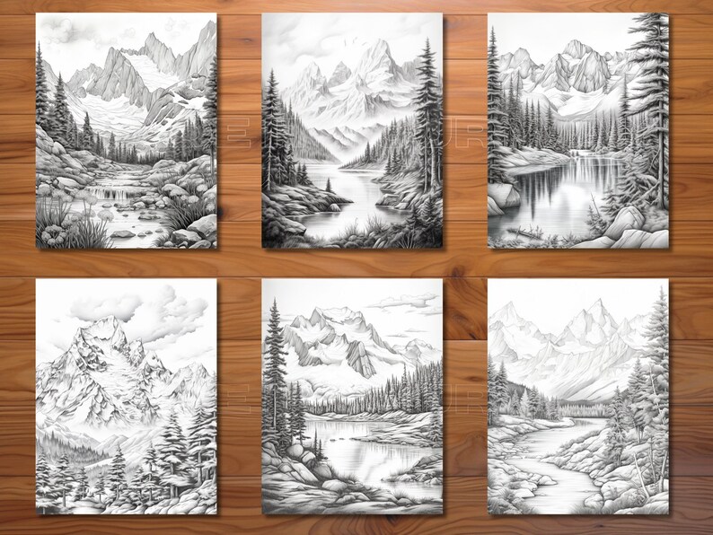 30 Rocky Mountains Coloring Page Book Adults Kids - Etsy