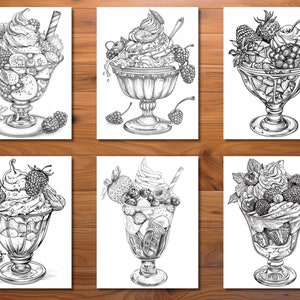 30 Sundae Sunday Coloring Page Book - Adults + Kids - Instant Download ...