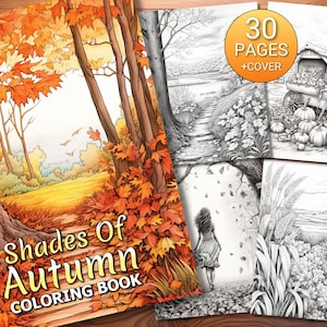 30 Shades of Autumn Coloring Page Book - Adults + Kids - Instant ...