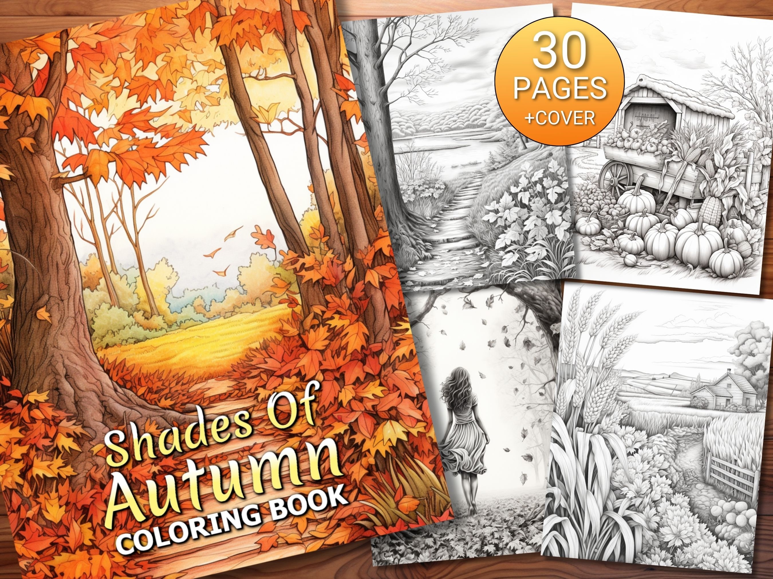 30 Shades of Autumn Coloring Page Book Adults Kids - Etsy Canada