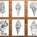 30 Ice Cream Treats Coloring Page Book Adults Kids Instant Download ...