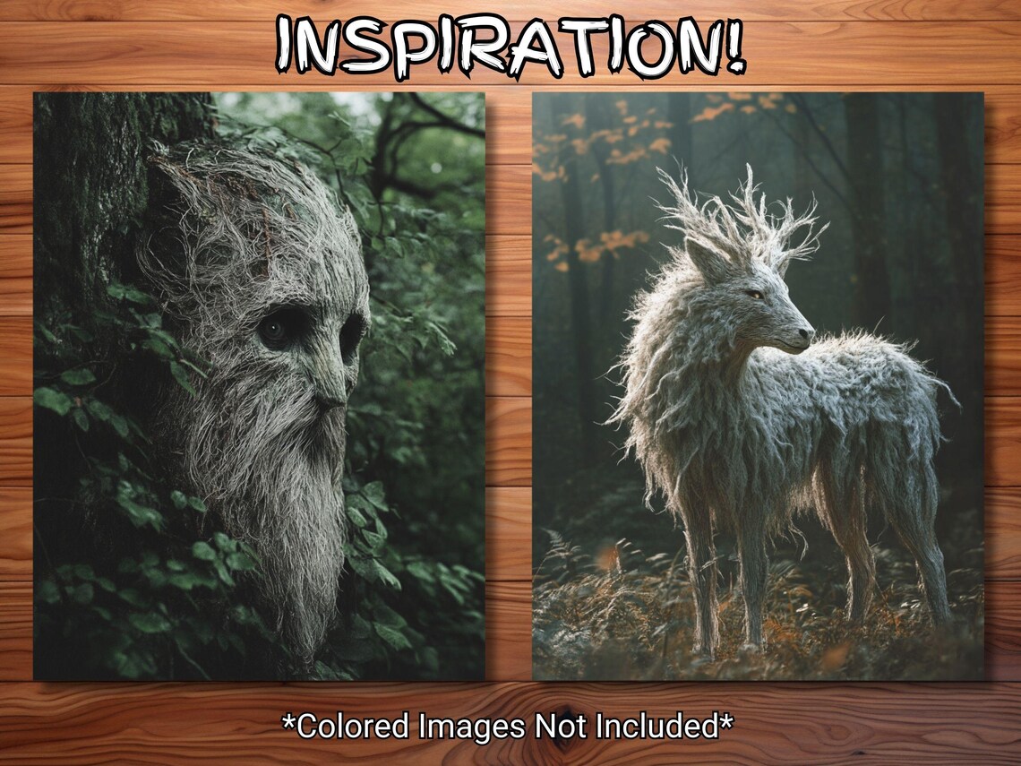 30 Forest Spirits Coloring Page Book - Adults + Kids - Instant Download ...