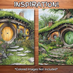 30 Hobbit-holes Coloring Page Book - Adults + Kids - Instant Download ...