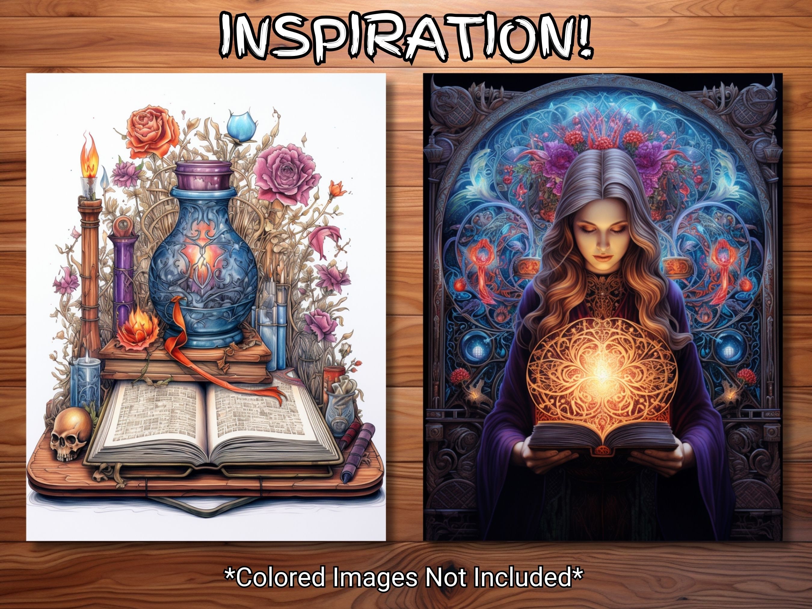 30 Spellbound Coloring Page Book - Adults + Kids - Instant Download ...