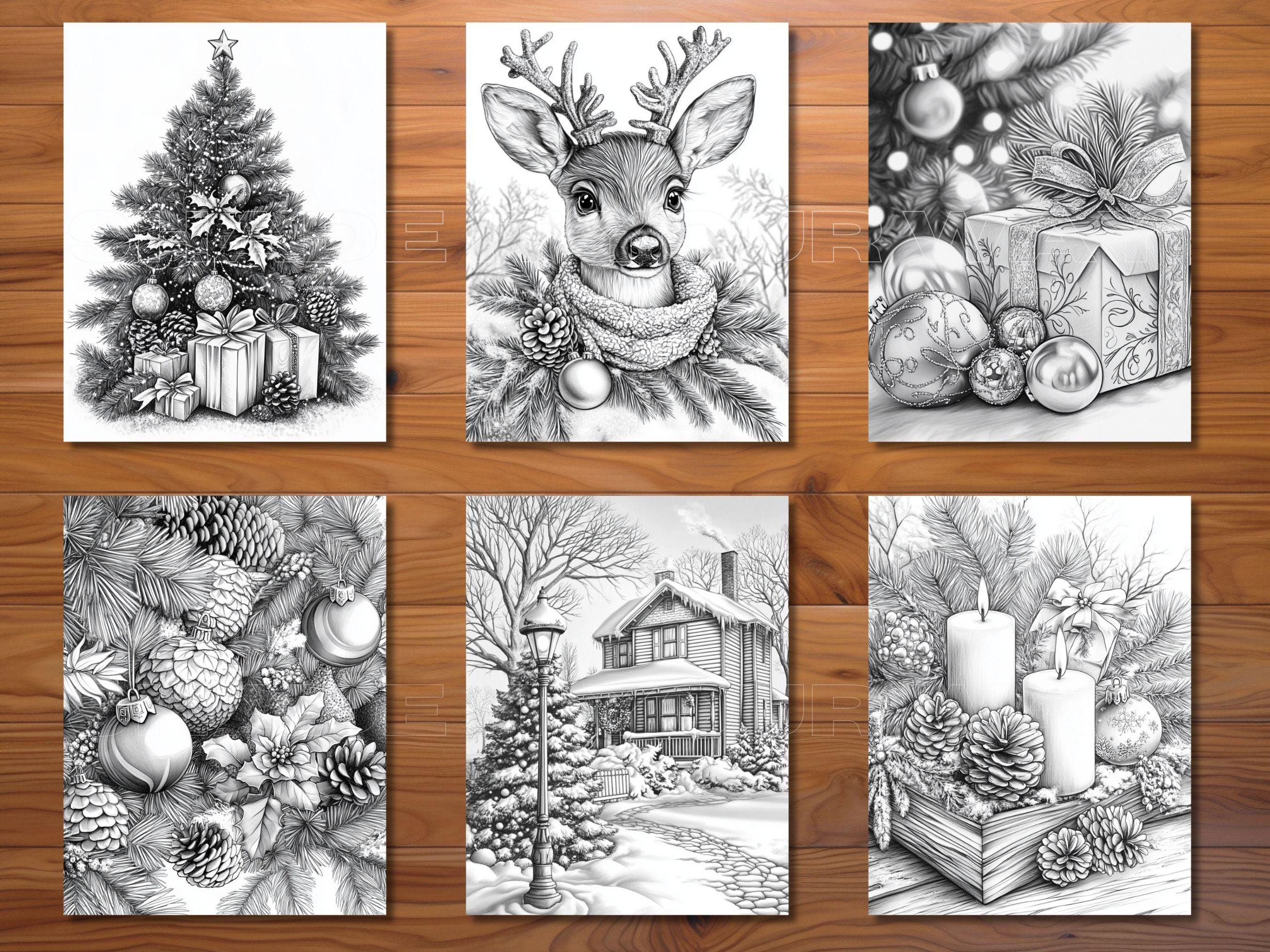 30 Christmas Magic Coloring Page Book - Adults + Kids - Instant ...