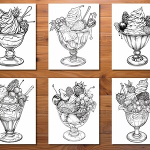 30 Sundae Sunday Coloring Page Book - Adults + Kids - Instant Download ...