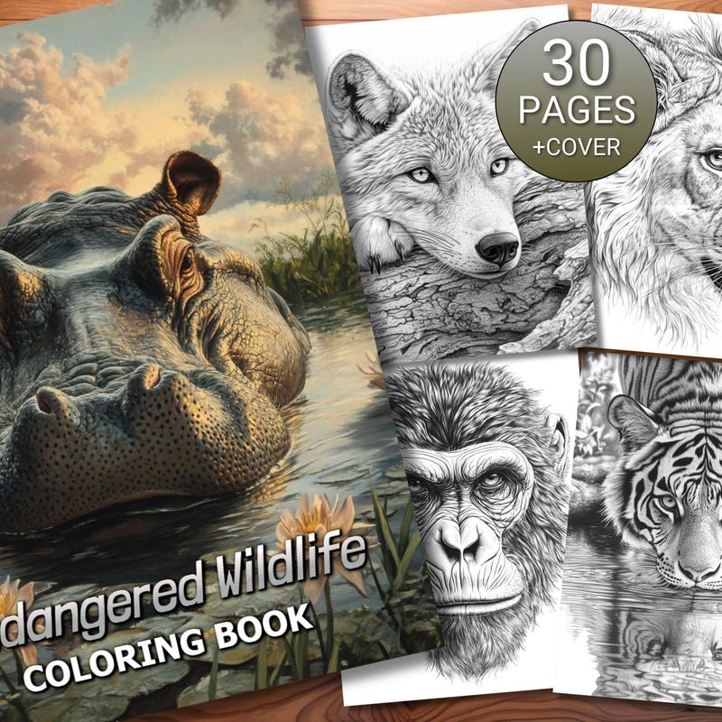 Wildlife Colouring Pages - Etsy UK