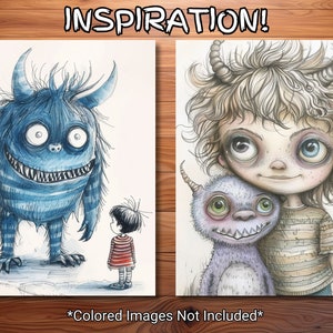 30 Imaginary Friends Coloring Page Book - Adults + Kids - Instant ...