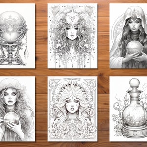 30 Mystic Oracle Coloring Page Book - Adults + Kids - Instant Download ...
