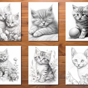 30 Little Cattitude Coloring Page Book - Adults + Kids - Instant ...
