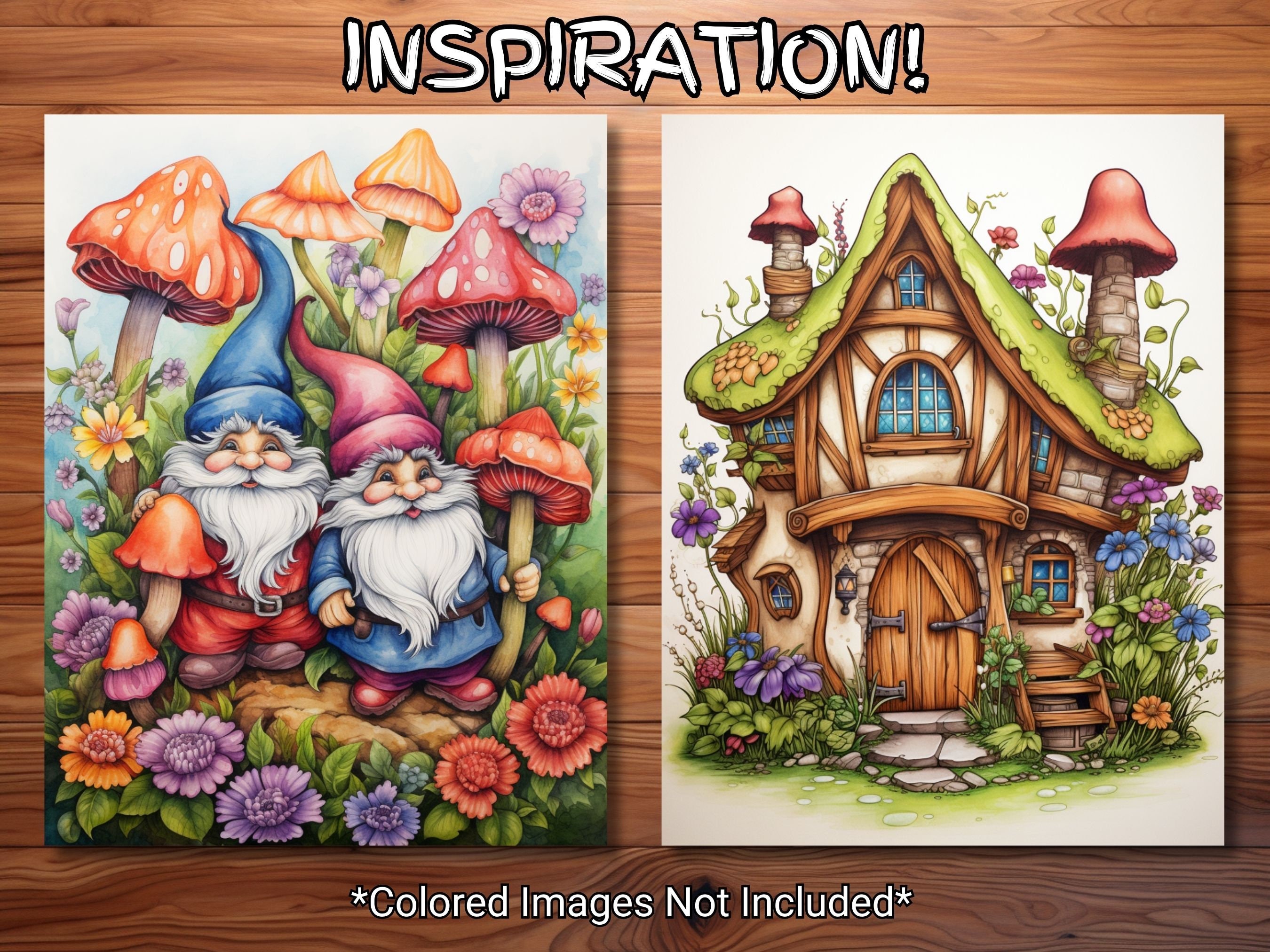 30 Gnomes Galore Coloring Page Book Adults Kids Instant Download ...