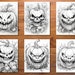 30 Haunted Jack-o'-lanterns Coloring Page Book - Adults + Kids ...