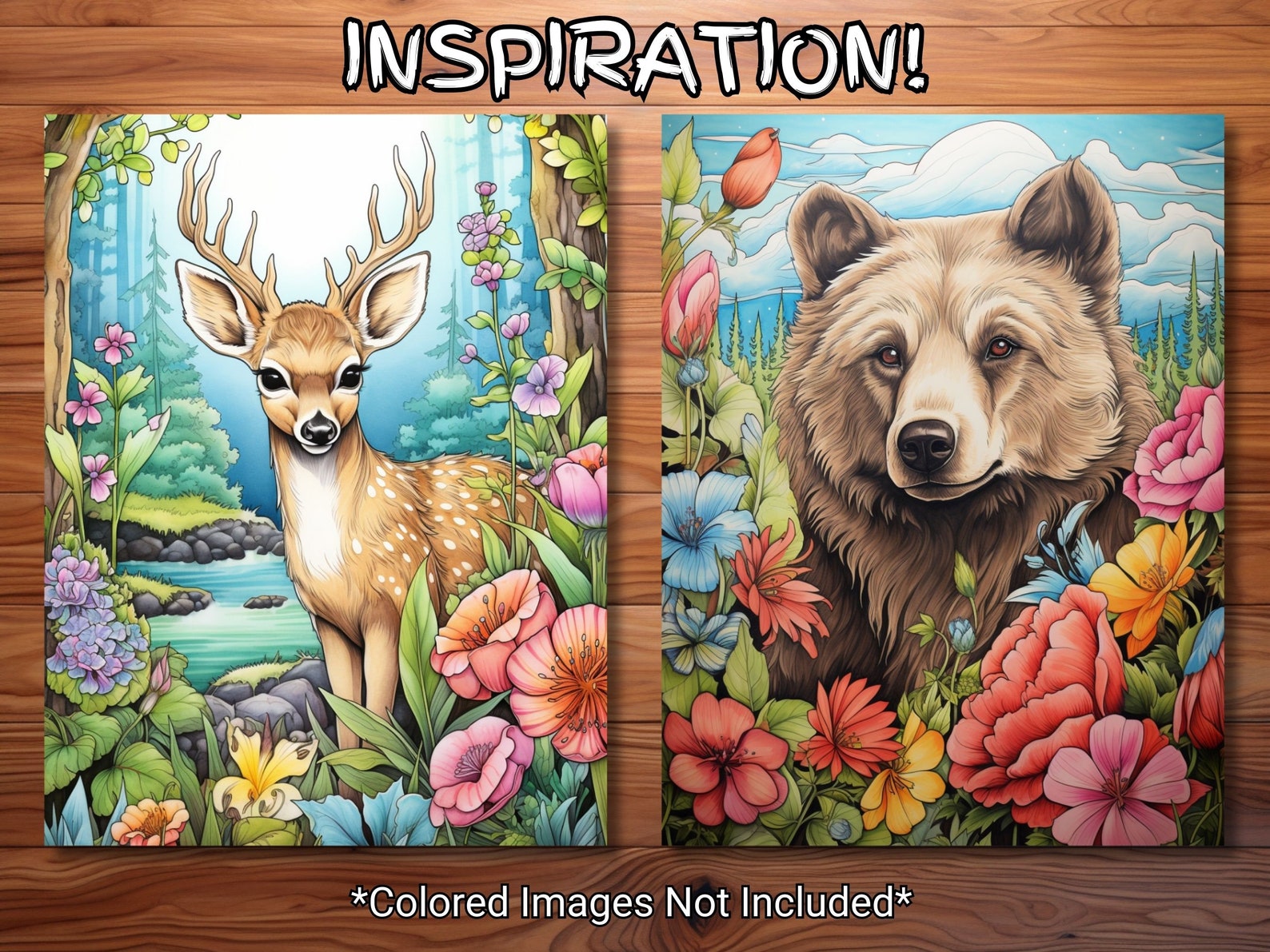 30 Wildlife Adventures Coloring Page Book - Adults + Kids - Instant ...