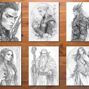 30 Elven Exiles Coloring Page Book - Adults + Kids - Instant Download ...