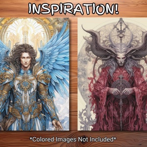 30 Good Vs Evil Coloring Page Book - Adults + Kids - Instant Download ...