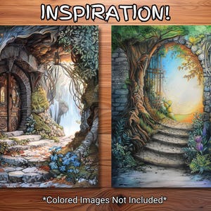 30 Magical Portals Coloring Page Book - Adults + Kids - Instant ...