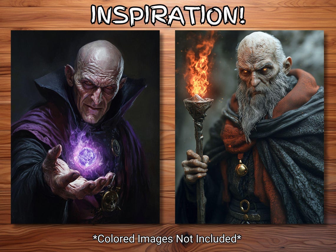 30 Wicked Warlocks Coloring Page Book - Adults + Kids - Instant ...