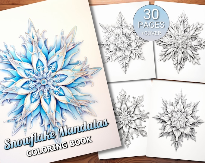 PDF Digital Snowflake Download Coloring Bookmarks, Snowflake Coloring ...