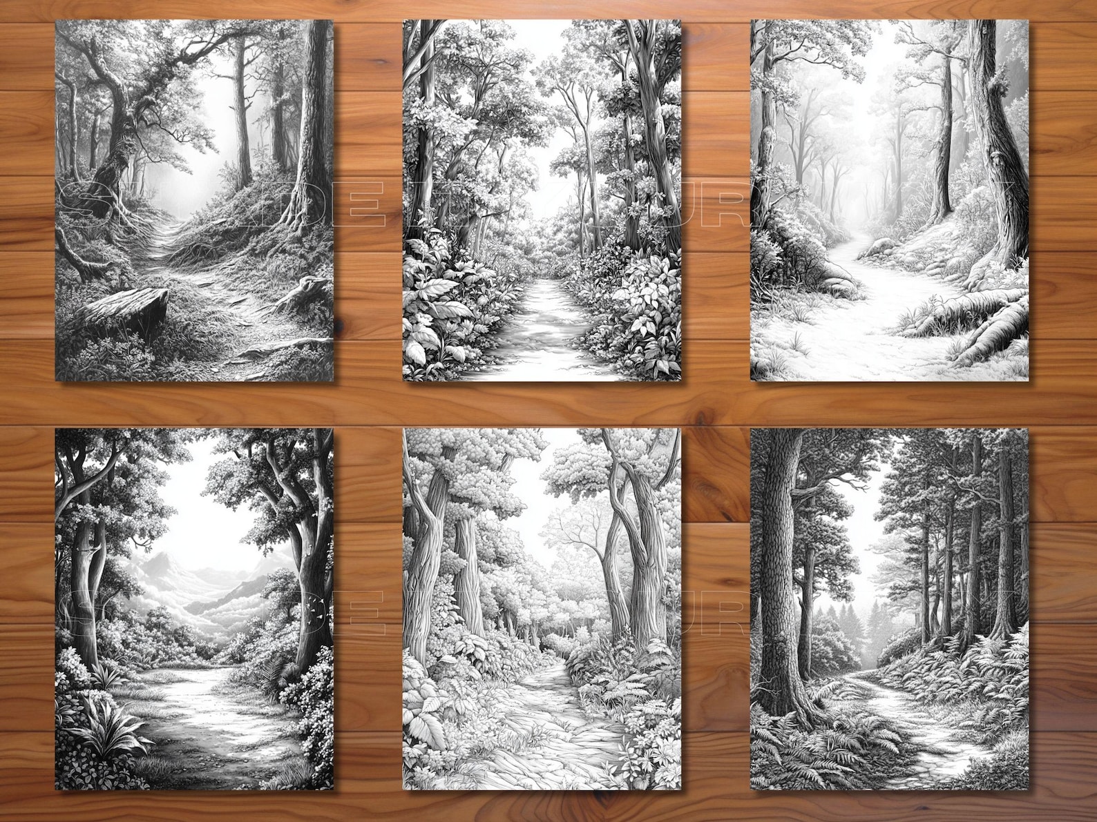 30 Forgotten Forest Coloring Page Book - Adults + Kids - Instant ...