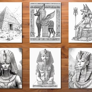 30 Ancient Egypt Coloring Page Book - Adults + Kids - Instant Download ...