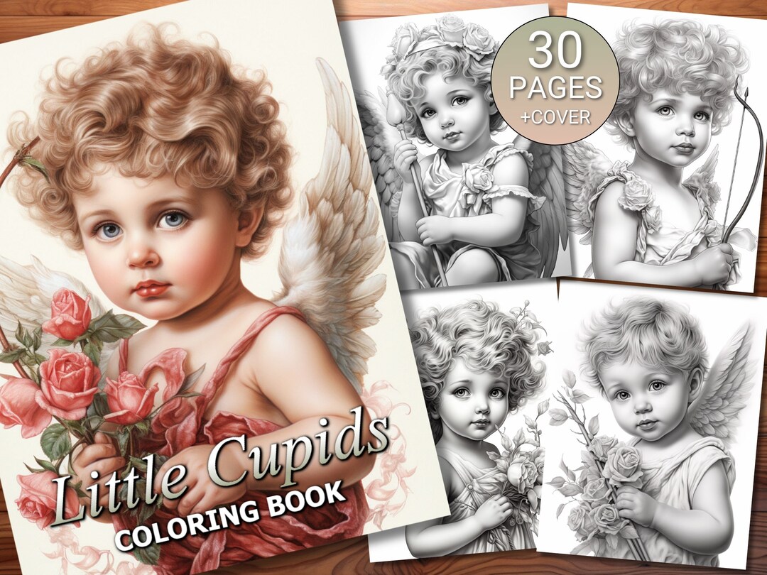 30 Little Cupids Coloring Page Book - Adults + Kids - Instant Download ...