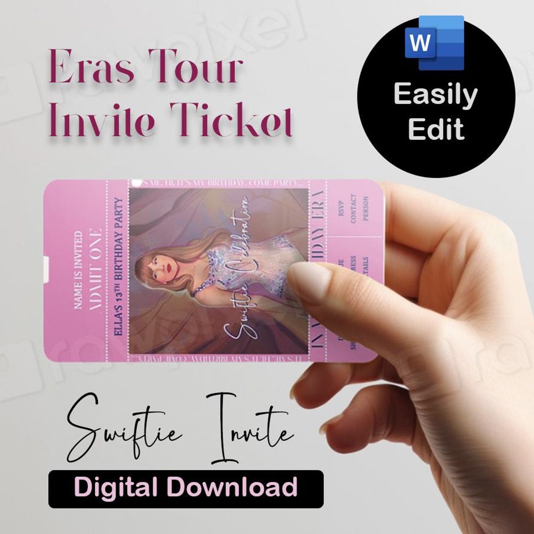 Editable Popular Swiftie Taylor Birthday Digital Invitation Ts Birthday ...