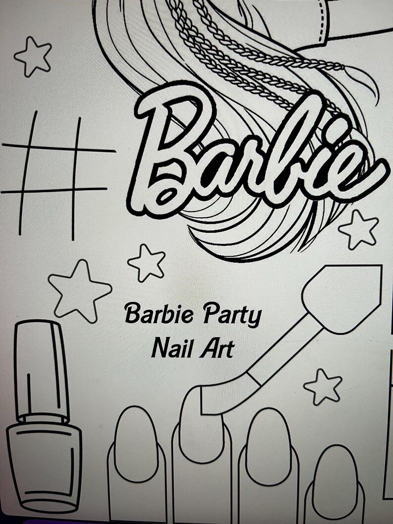 Barbie Birthday Coloring Sheet, Barbie Activity Sheet, Printable Barbie ...