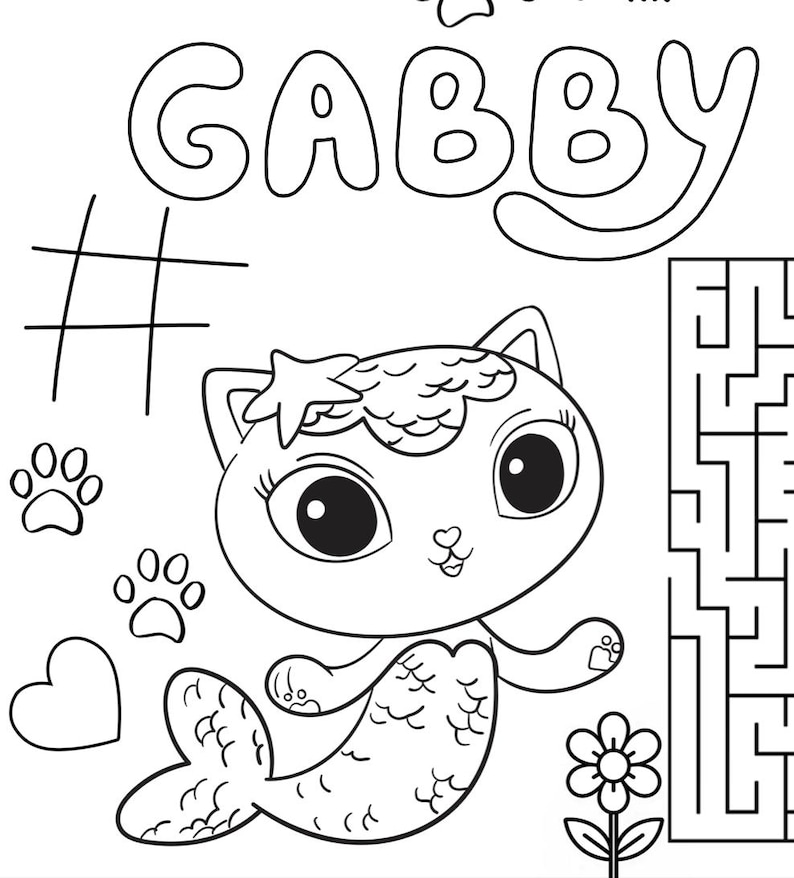 Gabby's Dollhouse Coloring Sheet, Gabby Activity Sheet, Printable Gabby ...