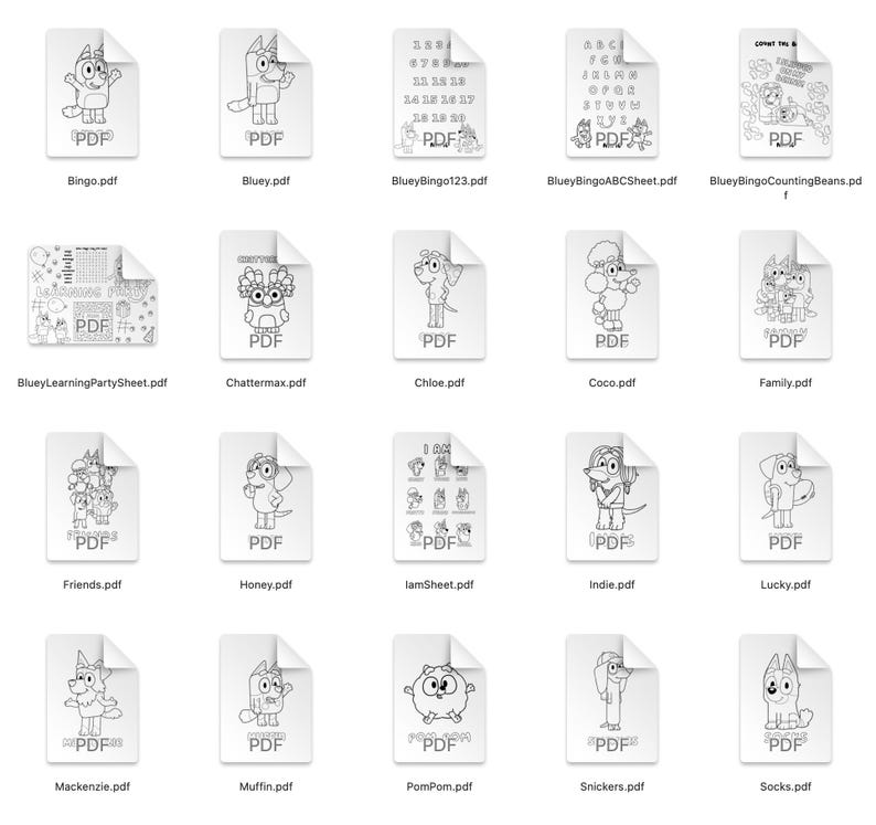 Bluey Activities Preschool Kindergarten Homeschool Learning Printable ...