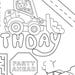 Construction Birthday Coloring Sheet, Digger Activity Sheet, Printable ...