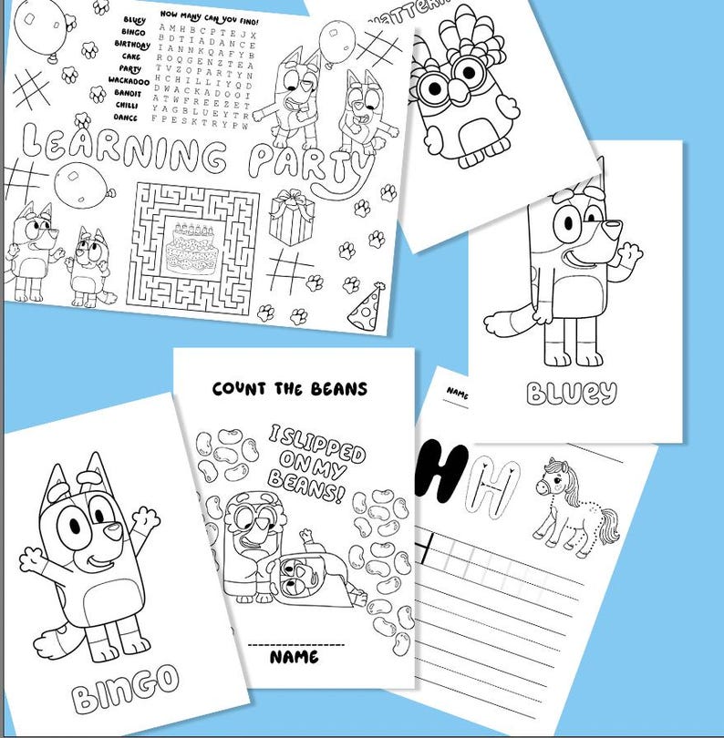 Bluey Activities Preschool Kindergarten Homeschool Learning Printable ...