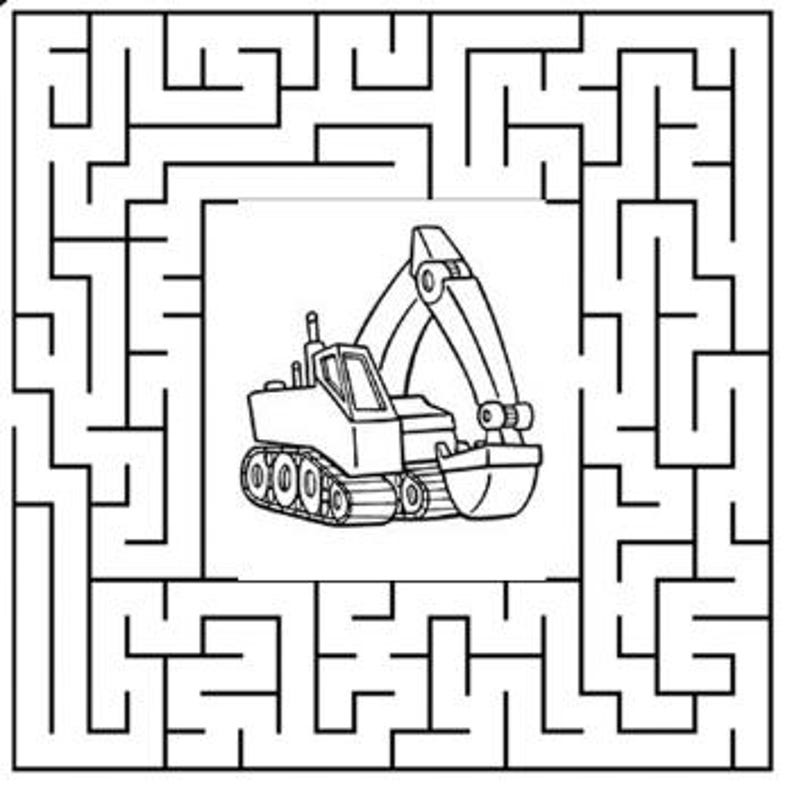 Construction Birthday Coloring Sheet, Digger Activity Sheet, Printable ...